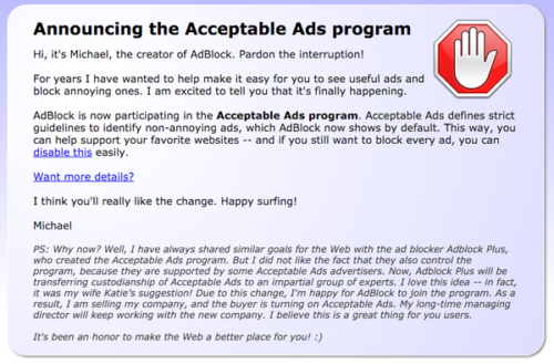 El bloqueador de publicidad AdBlock ha sido vendido