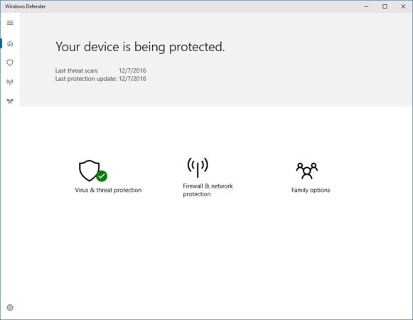 Así es la nueva interfaz de Windows Defender