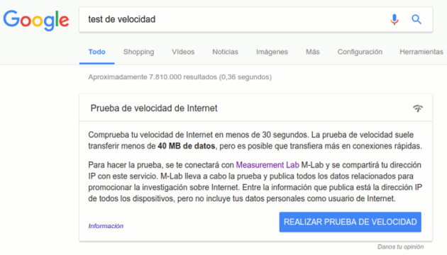 El test de velocidad de Google ya está disponible en España
