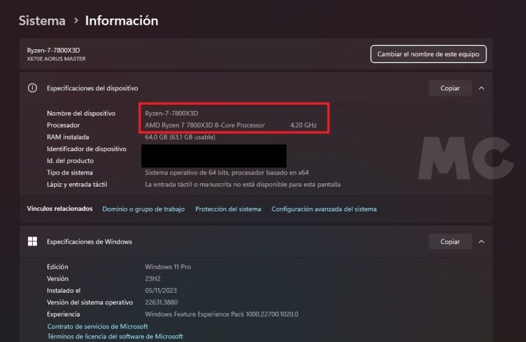 Cómo saber qué procesador tiene mi PC y sus características