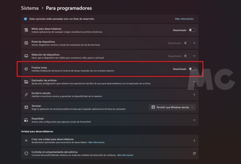 Cómo activar finalizar tarea en Windows 11