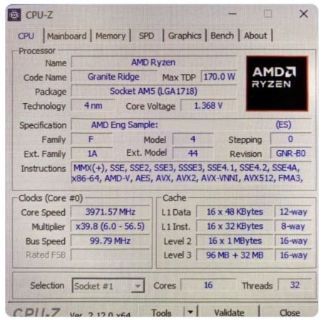 Ryzen 9 9950X3D, especificaciones del tope de gama de AMD