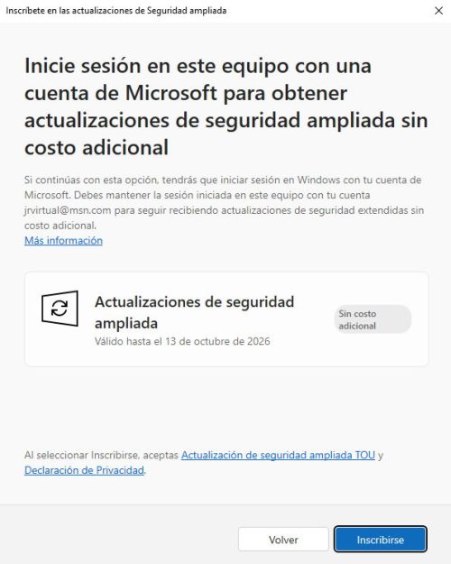 Cómo activar el programa ESU de Windows 10 gratis