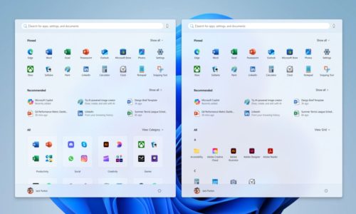 Microsoft despliega el nuevo menú de inicio para Windows 11