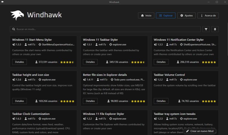 Windhawk 1.7 reúne los mejores MODs para personalizar Windows